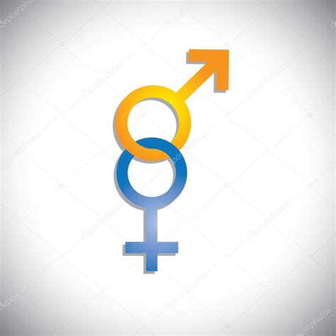 Coloridos Iconos O Signos De Sexo Masculino Y Femenino Género Grafi