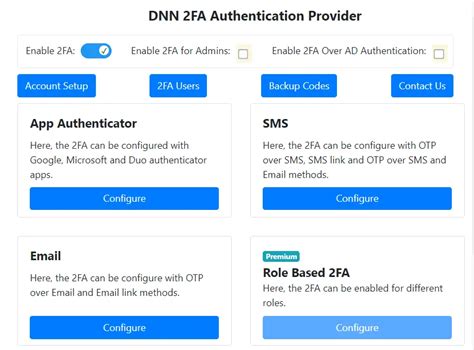 DNN Two Factor Authentication 2FA Setup Guides
