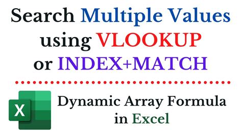 VLOOKUP Formula To Search For Multiple Values And Return Multiple Results YouTube