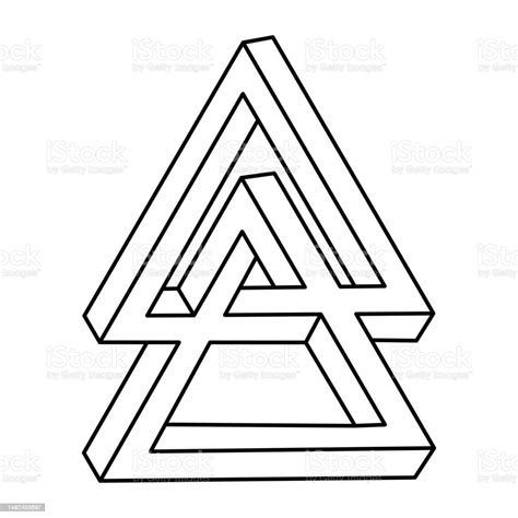 Impossible Shape Web Design Element Optical Illusion Object Sacred Geometry Stock Illustration
