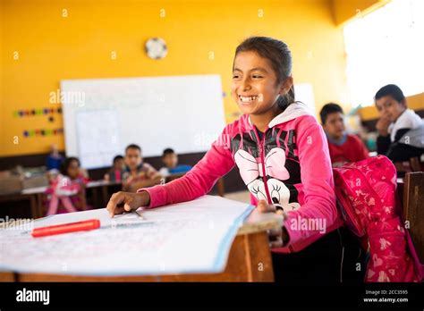 A Girl Learns In A Primary School Classroom In Sullana Province Peru