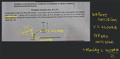 [ Collision In Two Dimensions Coefficient Of Restitution In Oblique Coll