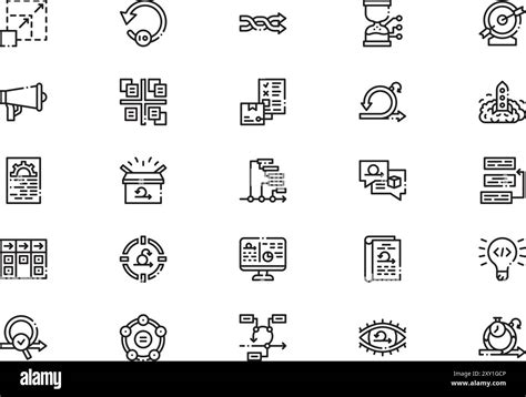 Scrum Development Icons Collection Is A Vector Illustration With