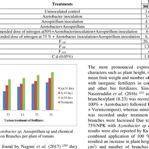 Pdf Effect Of Azotobacter Sp And Azospirillum Sp On Vegetative Growth Of Tomato Lycopersicon