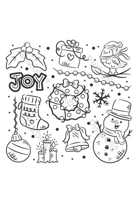 ภาพชุดองค์ประกอบคริสต์มาสสำหรับการระบายสี เทมเพลต แบบ Ai ดาวน์โหลดฟรี Pikbest