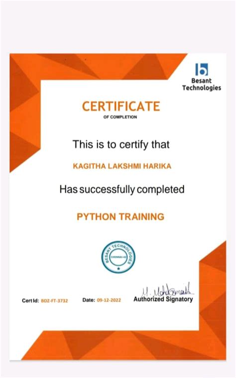 Kagitha Lakshmi Harika On Linkedin I Am Successfully Completed Python