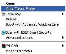Add Open Target Folder Option To Windows Explorer Context Menu Megaleecher Net