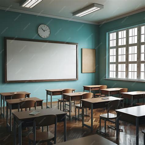 View Of 3d Modern Empty Classroom Interior Design By Ai Generative Premium Ai Generated Image
