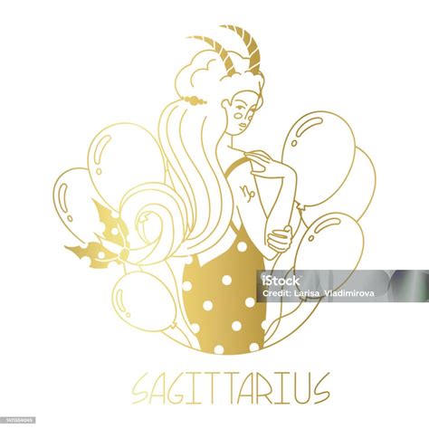 조디악 기호 궁수 자리 의 이미지에있는 소녀 아름다움 점성술 아름다운 여성과의 개별 별자리 생년월일의 특성 분석 벡터