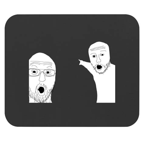 Pointing Wojack Soyjak With Mouth Open Sticker Mouse Pads Sold By