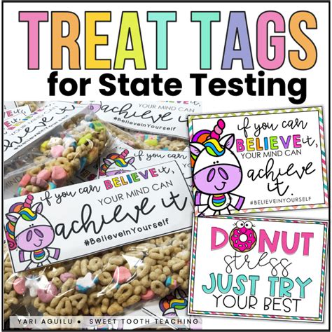 Unicorn Testing Tags Donut Testing Tags Motivational Goody Bag