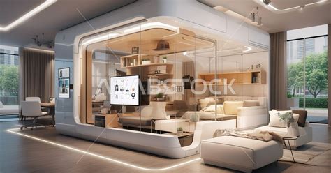 تصميم ثلاثي الأبعاد لغرفة نوم إلكترونية ذكية، دمج الذكاء الاصطناعي مع