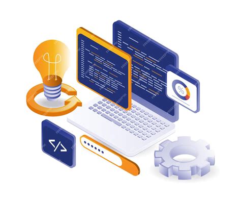 premium vector creative idea programming language to create web applications