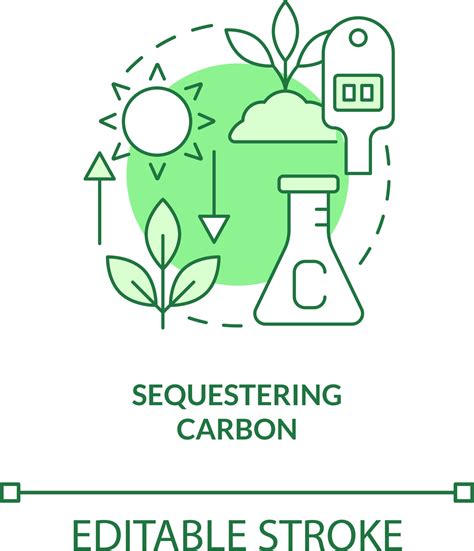 Sequestering Carbon Green Concept Icon Reducing Co2 Pollution Net