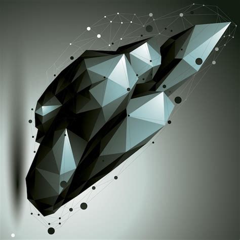 Premium Vector Abstract 3d Structure Polygonal Network Object