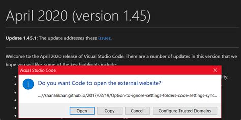 Visual Studio Code VSCode Is Asking To Open External Website Every Time I Open It Super User