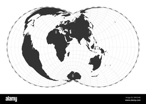 Vector World Map Rectangular War Office Polyconic Projection Plain World Geographical Map