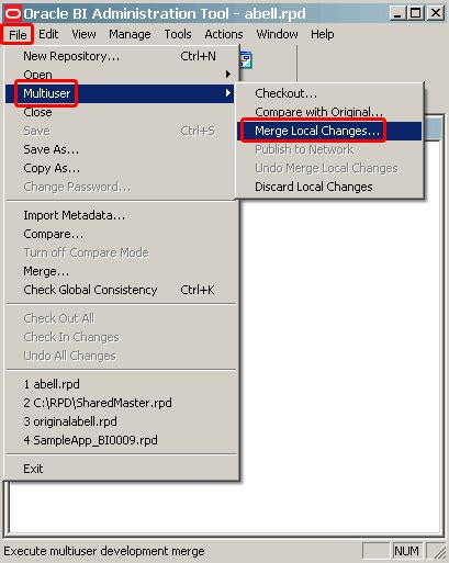 Setting Up A Multiuser Development Environment By Using The Oracle Bi 11g Administration Tool