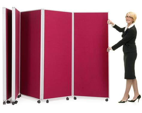 Mobile Concertina Divider Partitions Folding Display Boards On Wheels Excepts Pins And Velcro