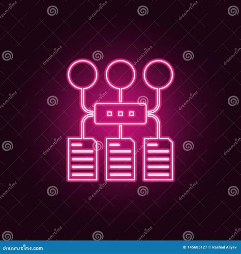 Program Algorithm Icon Elements Of Web Development In Neon Style Icons