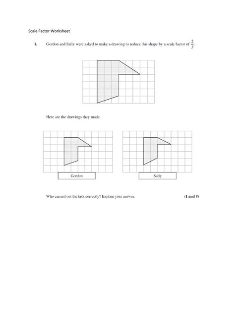 Scale Factor Worksheet With Answers Worksheets Worksheet Template Answers