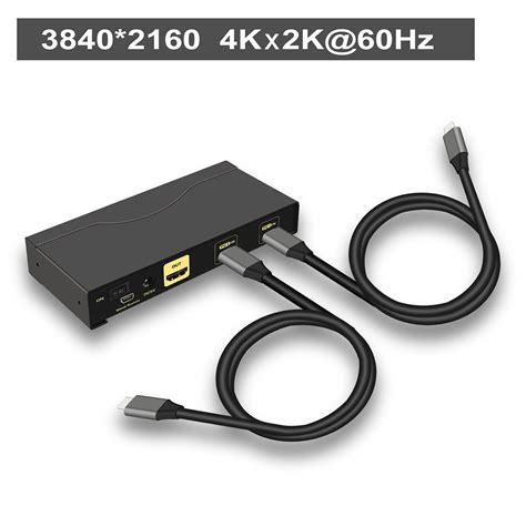 Buy Cklau 2 Port Usb C Kvm Switch 4k60hz 2k144hz With Audio Dual Port Usb C Kvm Switcher For 2