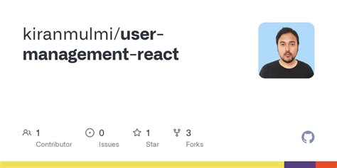 GitHub Kiranmulmi User Management React