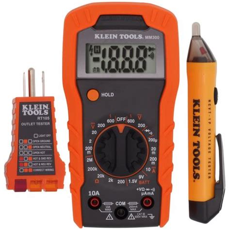 69149p Klein Tools 69149p Test Kit With Multimeter Non Contact Volt Tester Receptacle Tester