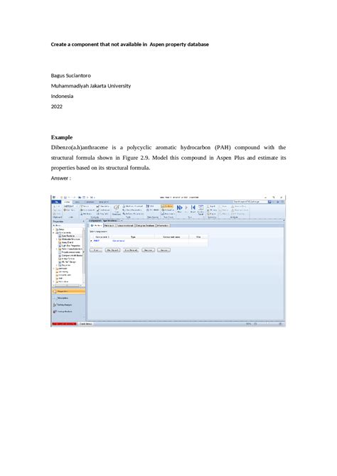 Create New Component That Not Available From Aspen Exercises Process