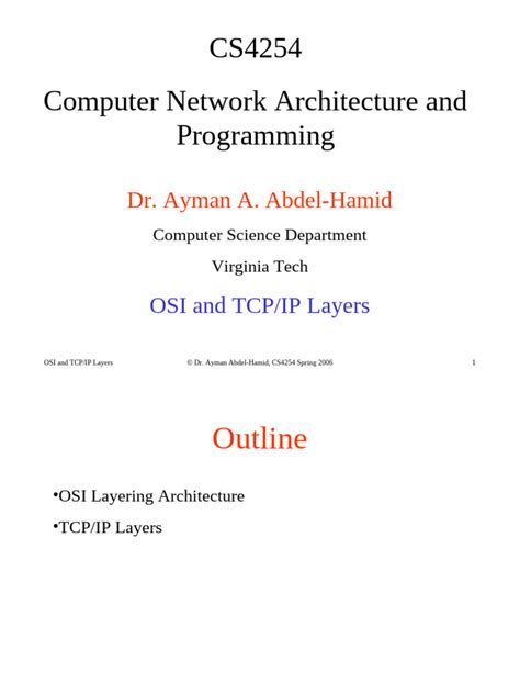 Osi Tcpip Layers Pdf Osi Model Computer Network