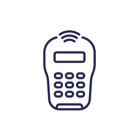 Premium Vector Pos Terminal Line Icon On White