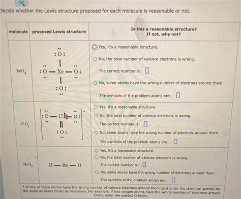 Solved Decide Whether The Lewis Structure Proposed For Each Chegg