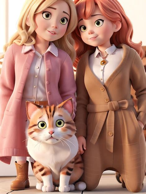 Premium Ai Image Cat And Talking Angela