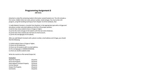 Programming Assignment 6 100 Points Attached Is A