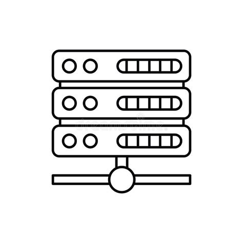 Server Database Computer Single Isolated Icon With Line Or Outline