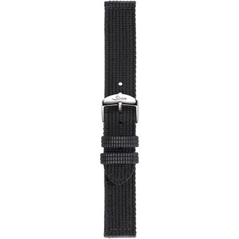 Sinn Black Textile Watch Strap With Black Seams J Vair Anderson Jewellers