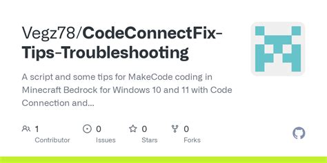 Github Vegz78codeconnectfix Tips Troubleshooting Some Tips For Makecode Coding In Minecraft