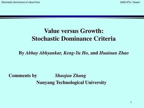 Ppt Value Versus Growth Stochastic Dominance Criteria Powerpoint Presentation Id4454928
