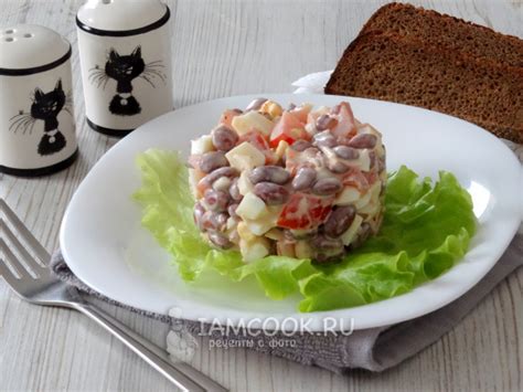 Салат с красной фасолью и помидорами — рецепт с фото пошагово