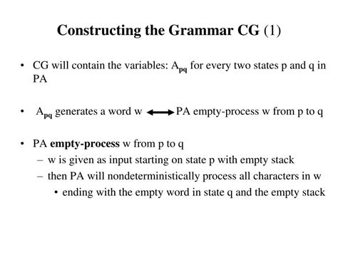 PPT Equivalence Of Pushdown Automata And Context Free Grammar PowerPoint Presentation ID