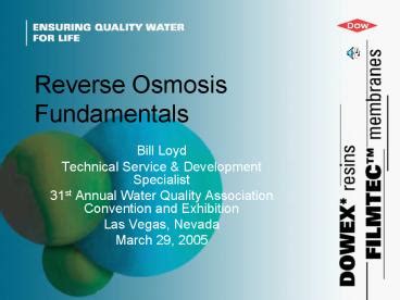 Reverse Osmosis Fundamentals Presentation Free To View