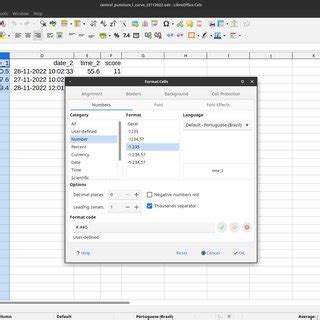 Formatting A Number S Column In LibreOffice S Calc Download Scientific Diagram