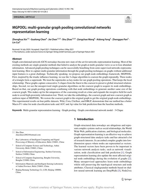 Mgpool Multi Granular Graph Pooling Convolutional Networks