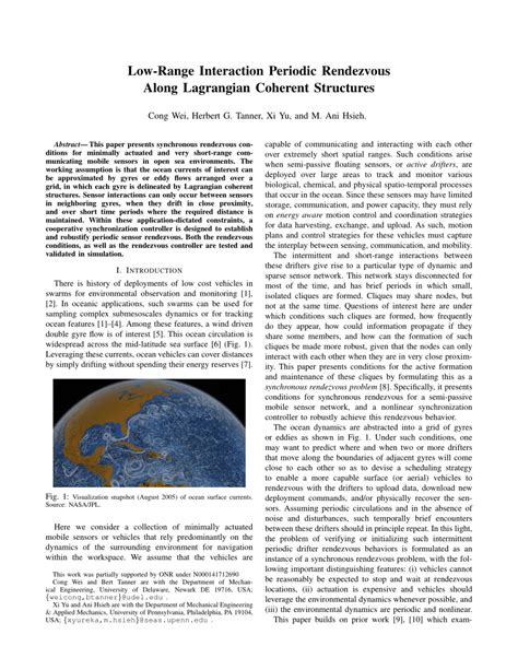 Pdf Low Range Interaction Periodic Rendezvous Along Lagrangian