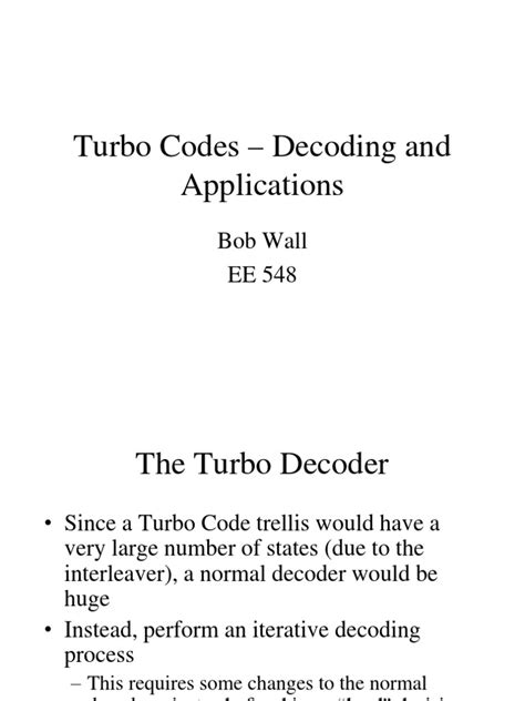Turbo Codes Decoding Apps Pdf Forward Error Correction Code