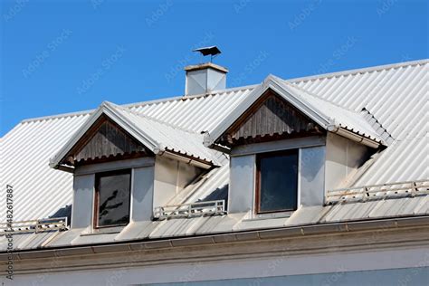 Two Old Roof Windows With Wooden Frames And Wooden Dilapidated