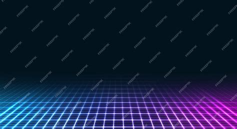 Premium Vector Perspective Grid Abstract Wireframe Landscape