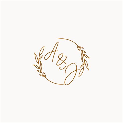Aj Wedding Initials Logo Design 15162993 Vector Art At Vecteezy