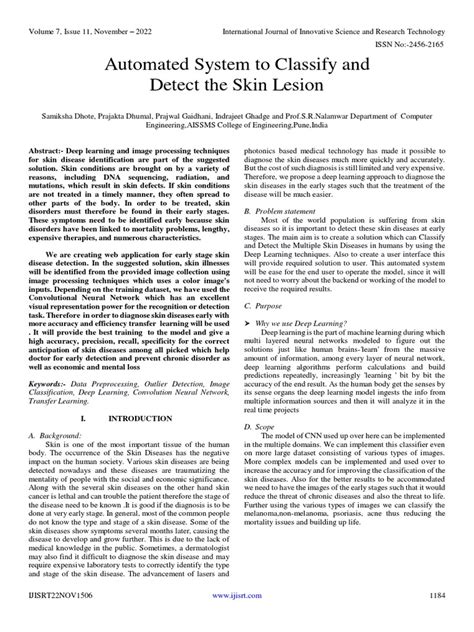 Automated System To Classify And Detect The Skin Lesion Pdf Machine Learning Deep Learning