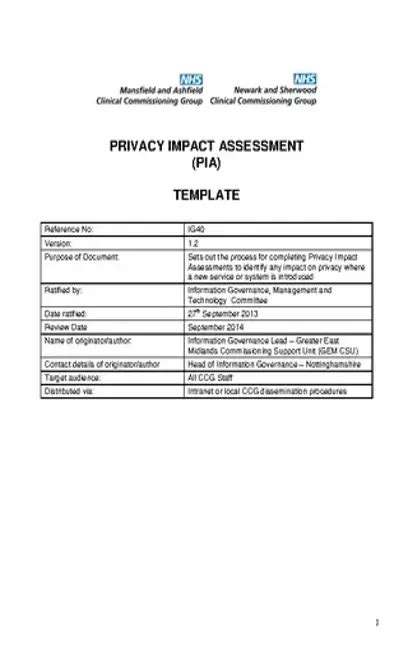 Privacy Impact Assessment Template Pdfsimpli